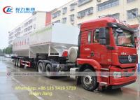 China SGS Tri Axle 56m3 Hydraulic Auger Grain Truck Trailer Bulk Feed Transport for sale