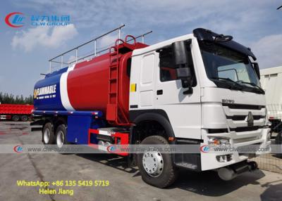 China Sinotruk Howo 6x4 371HP 20m3 Fuel Tank Truck 5 Compartments Carbon Steel for sale