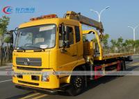 China Dongfeng Tianjin 4x2 8T Flatbed Tow Truck with XCMG Crane 120HP for sale