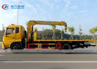 China Dongfeng Tianjin 4x2 8T Flatbed Tow Truck with XCMG Crane 120HP for sale