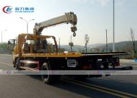 China Dongfeng Tianjin 4x2 8T Flatbed Tow Truck with XCMG Crane 120HP for sale