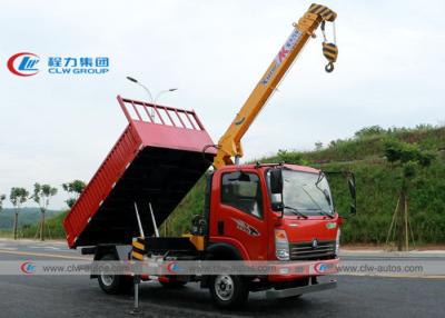 China Sinotruk Wangpai 4x2 4T 5T Tipper Dumper Truck with XCMG 6300kg Straight Arm Crane for sale