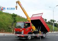 China Sinotruk Wangpai 4x2 4T 5T Tipper Dumper Truck with XCMG 6300kg Straight Arm Crane for sale