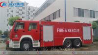 China Sinotruk Howo 6x4 371HP LHD RHD Fire Rescue Truck 10000L Water Foam Tank for sale