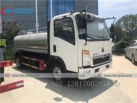 China Sinotruk Howo 5cbm 304 Stainless Steel Water Tank Truck 5000Liters 4x2 for sale