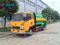 China Sinotruk HOWO 8cbm 4x2 RHD Compactor Garbage Truck 120HP Euro 2 for sale