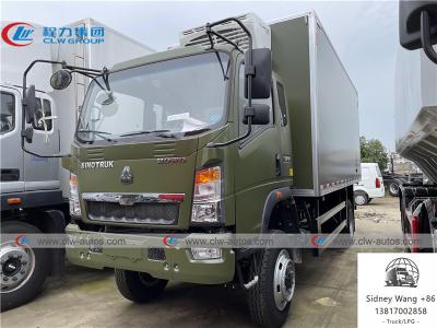China SINOTRUK HOWO 4x4 Refrigerated Van Truck 10T 12T with Thermo King Freezer Unit for sale