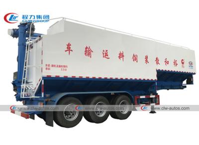 China SGS 3 Axle 60m3 Bulk Feed Tanker Semi Trailer Electric Hydraulic Auger 56m3 for sale