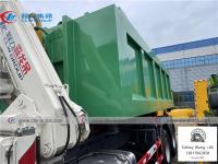China SINOTRUK HOWO 8x4 LHD Hydraulic Hooklift Garbage Truck 18m3 Container 5t Crane for sale