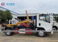 China ISUZU 4x2 3 Ton Roll Off Hook Lift Garbage Truck 3360mm Wheel Base 100hp for sale