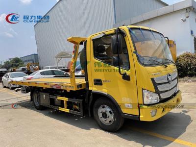 China Foton Aumark Left Hand Drive Underlift Tow Truck 4t 5t 6t Wrecker with Flatbed Platform for sale