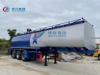 China 3 Axles 40000 Liter Q235 Carbon Steel Crude Oil Tank Semi Trailer with ABS and Air Suspension for sale