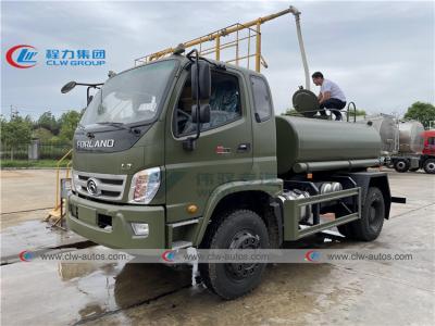 China Foton 4x4 113HP 5500L Water Bowser Truck Left Hand Drive Diesel Water Tanker for sale