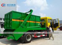 China Sinotruk Homan 4x2 10CBM Skip Loader Swing Arm Garbage Truck 220HP Yuchai Engine for sale