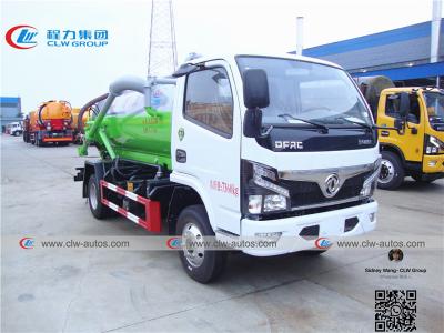 China Dongfeng Furuica 4x2 3000L Mini Vacuum Sewage Suction Truck 90hp for sale