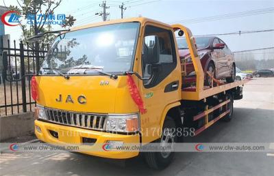 China JAC 4x2 3 Ton 5 Ton Flatbed Wrecker Towing Truck 8280kg GVW 5200mm Loading Plate for sale