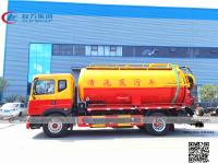 China Dongfeng D9 Duolicar 15000Liters Vacuum Sewer Tank Truck 4x2 Cummins 190HP for sale
