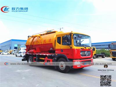 China Dongfeng D9 Duolicar 15000Liters Vacuum Sewer Tank Truck 4x2 Cummins 190HP for sale