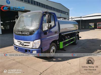 China Foton Forland 4CBM Water Bowser Truck 120HP High Pressure Water Cannon for sale