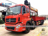 China Dongfeng Kingland 8x4 Truck Mounted Telescopic Crane 16 Tons with Cargo Box for sale
