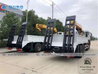China 8x4 HOWO Flatbed Truck Mounted Telescoping Boom Crane 16T Capacity with 272kW Engine for sale