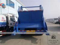 China Dongfeng 4x2 4cbm Self Loading Swing Arm Garbage Truck with Hanging Chain 140HP for sale