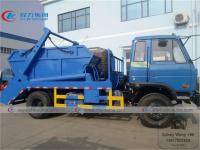 China Dongfeng 4x2 4cbm Self Loading Swing Arm Garbage Truck with Hanging Chain 140HP for sale