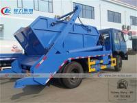China Dongfeng 4x2 4cbm Self Loading Swing Arm Garbage Truck with Hanging Chain 140HP for sale