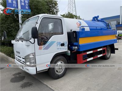 China ISUZU 4x2 5cbm Sewage Vacuum Truck Q235A Tank 5000L Sewer Cleaning for sale