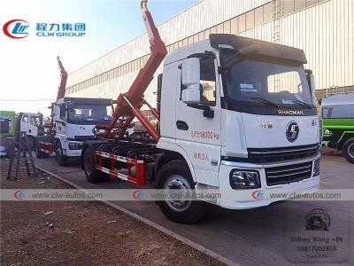 China Shacman 10 Ton Hydraulic Hooklift Garbage Truck 10000L Container 190HP for sale