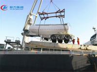 China 25-50cbm Carbon Steel Cement Tanker 3 Axle Semi Trailer for Bulk Powder Transport for sale