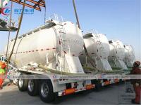 China 25-50cbm Carbon Steel Cement Tanker 3 Axle Semi Trailer for Bulk Powder Transport for sale