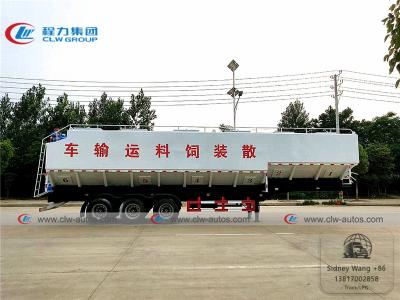 China 3 Axle 66cbm 40T 50T Bulk Feed Delivery Truck Semi Trailer for Feed Mill for sale