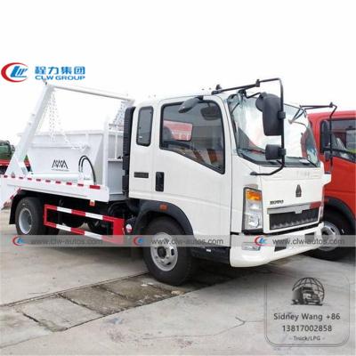 China Sinotruk Howo 4x2 Swing Arm Garbage Truck 5000L 5CBM Waste Collection Vehicle for sale