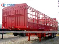 China 40ft Tri Axle 60 Ton Side Wall Warehouse Stake Fence Semi Trailer with 500mm Beam Height for sale