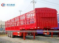 China 40ft Tri Axle 60 Ton Side Wall Warehouse Stake Fence Semi Trailer with 500mm Beam Height for sale