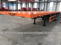 China 40FT 3 Axle 45 Ton Container Loading Flatbed Semi Trailer with Q345B Steel & 1310mm Wheel Base for sale