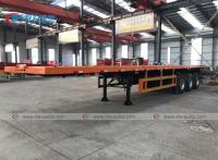 China 40FT 3 Axle 45 Ton Container Loading Flatbed Semi Trailer with Q345B Steel & 1310mm Wheel Base for sale