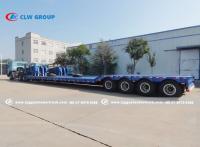 China 4 Axle 60T Lowbed Lowboy Drop Deck Semi Trailer Hydraulic Power Gooseneck 13000x3000mm for sale