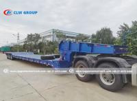 China 4 Axle 60T Lowbed Lowboy Drop Deck Semi Trailer Hydraulic Power Gooseneck 13000x3000mm for sale