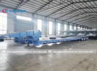 China 4 Axle 60T Lowbed Lowboy Drop Deck Semi Trailer Hydraulic Power Gooseneck 13000x3000mm for sale