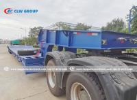 China 4 Axle 60T Lowbed Lowboy Drop Deck Semi Trailer Hydraulic Power Gooseneck 13000x3000mm for sale