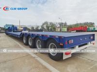 China 4 Axle 60T Lowbed Lowboy Drop Deck Semi Trailer Hydraulic Power Gooseneck 13000x3000mm for sale