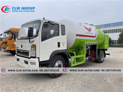China HOWO 8-Ton Propane Bobtail Truck with 12,000L LPG Tank and 90 km/h Speed for Mobile Fueling for sale