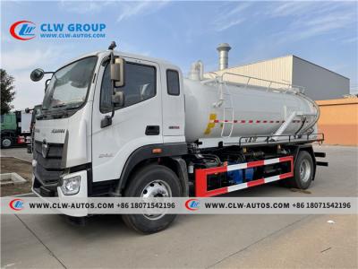 China Foton Auman 8000L Vacuum Tank Truck Septic Sewage Suction Truck 4x2 Euro 3 for sale