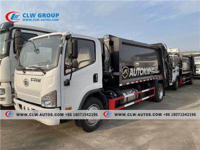 China FAW 6cbm Garbage Compactor Truck Waste Collection Truck 120HP Euro IV for sale