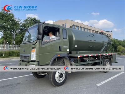 China HOWO 4x4 Off Road Sewer Vacuum Truck 8m3 8000L Carbon Steel Tank Euro 3 for sale