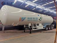China 60cbm 1.61Mpa Carbon Steel Q345R Double Ellipse LPG Semi Trailer for Transport for sale
