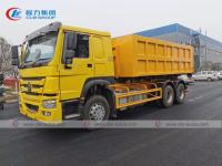 China RHD Carbon Steel Q235 20cbm Detachable Body Truck 339HP Waste Bin Truck for sale