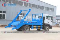 China Dongfeng 4x2 10cbm Swing Arm Garbage Truck Swept Body Refuse Collector with Cummins 184HP for sale